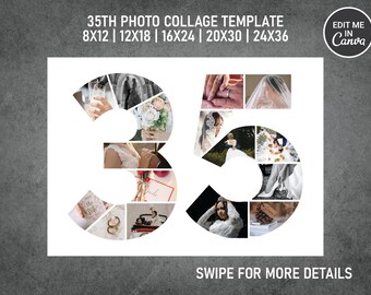 Birthday Number Photo Collage / Pic Collage / Image Collage Template 8 ...