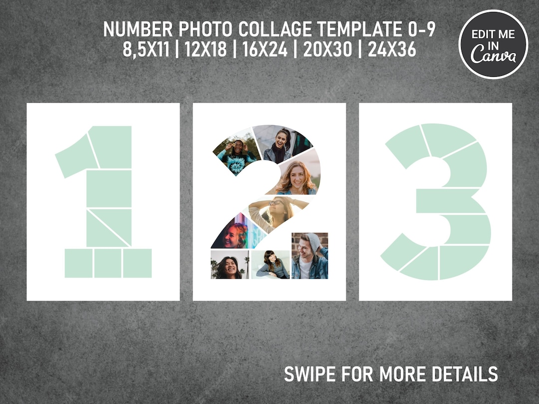 Birthday Number Photo Collage / Pic Collage / Image Collage Template 8 ...