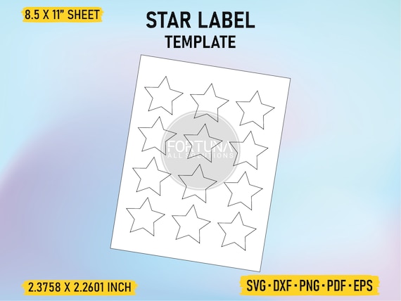 Star Label Template SVG Cut File Vector Cricut Png Dxf Eps PDF - Etsy