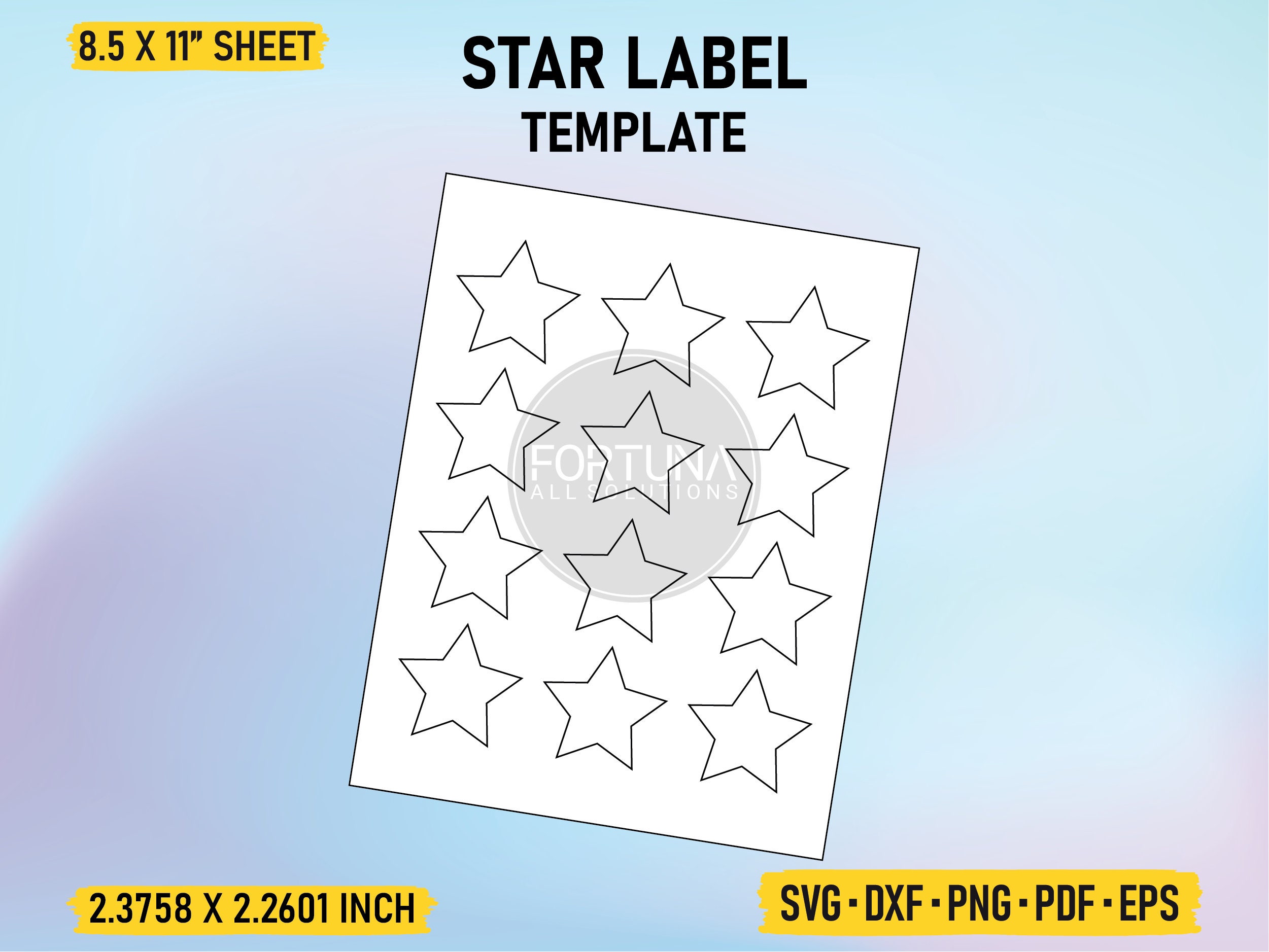 Star Label Template SVG Cut File Vector Cricut Png Dxf Eps PDF - Etsy