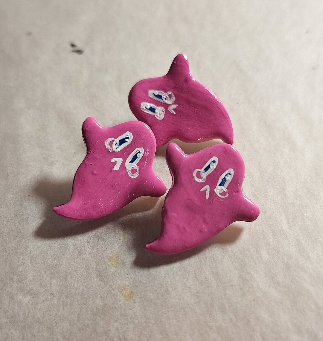 Sad Pink Ghost Pins - Etsy