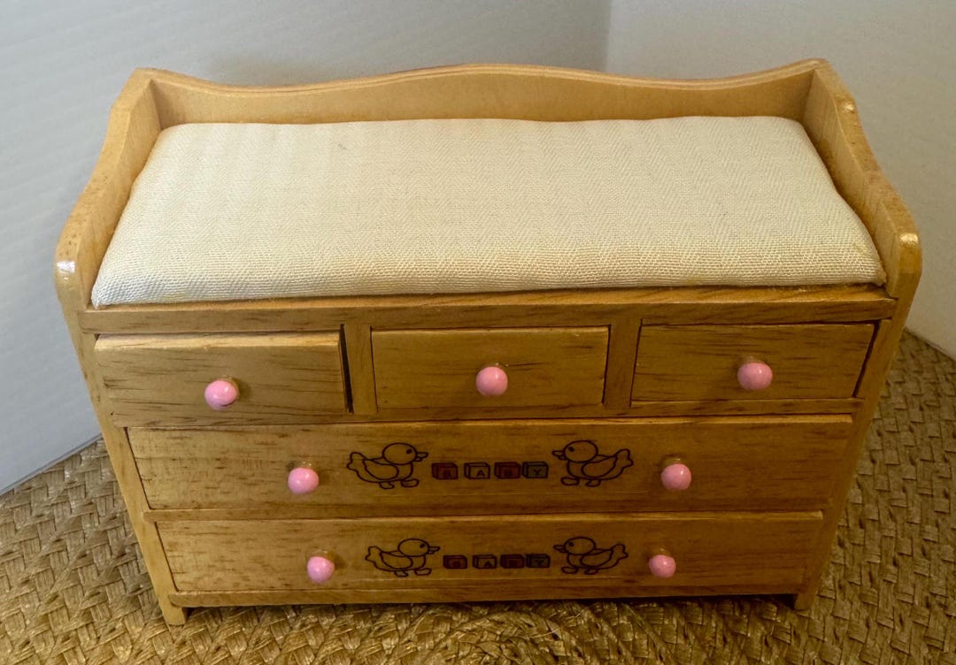 Child Diaper Change, Table Oak Finish ABC Design, Small Drawers 2 Large ...
