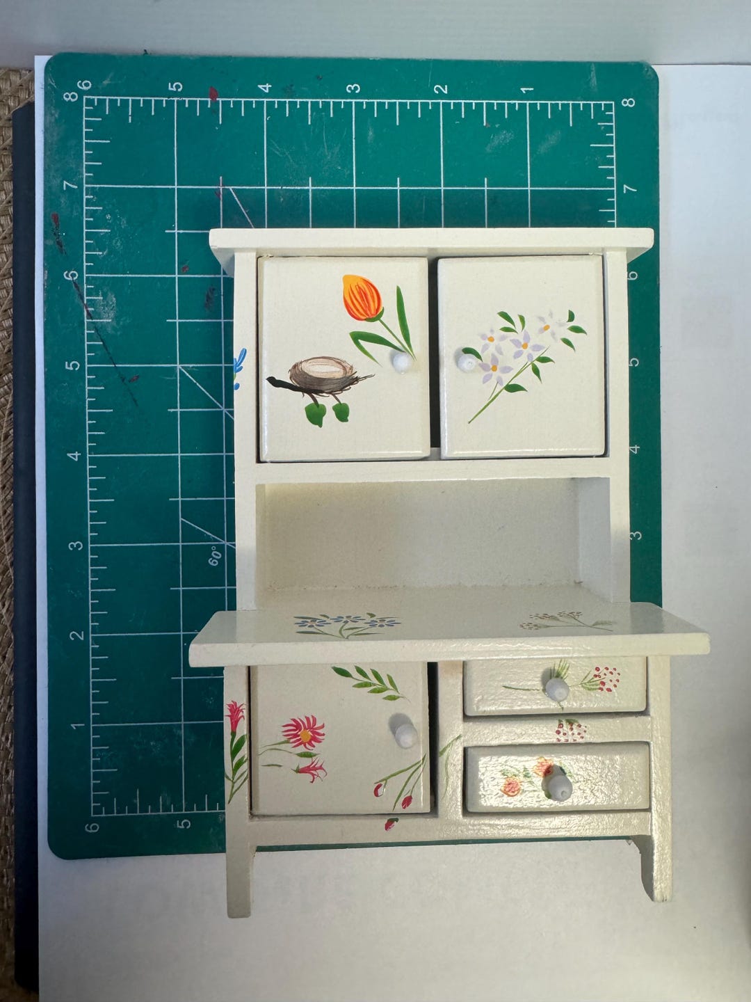 Miniature White Kitchen Hatch With Flower Design 1/12 Scale. Open up ...