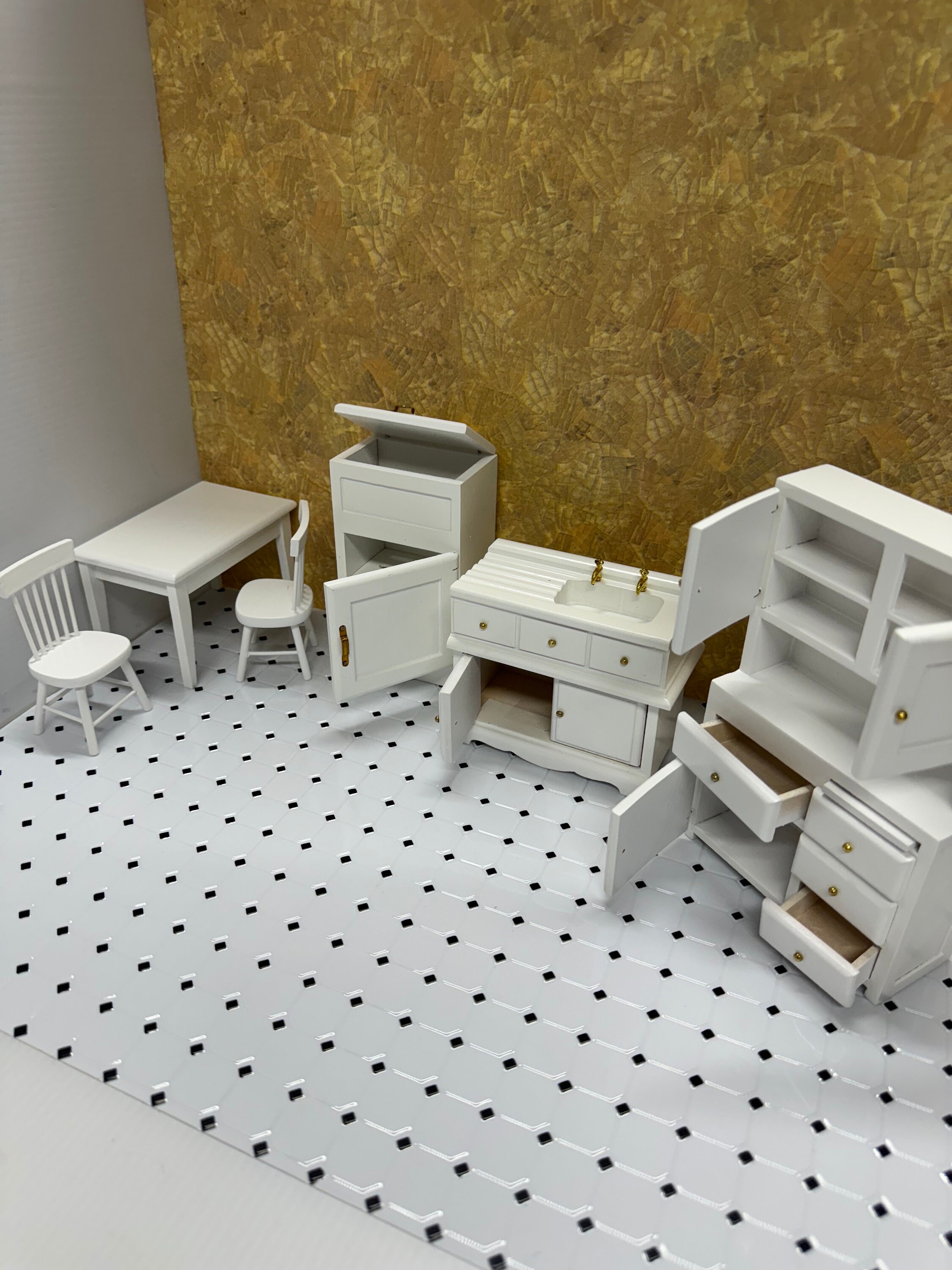 1:12 White Kitchen Set - Etsy