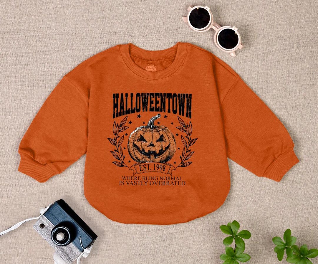 Halloween Town Baby Romper: Pumpkin Halloweentown Outfit - Etsy