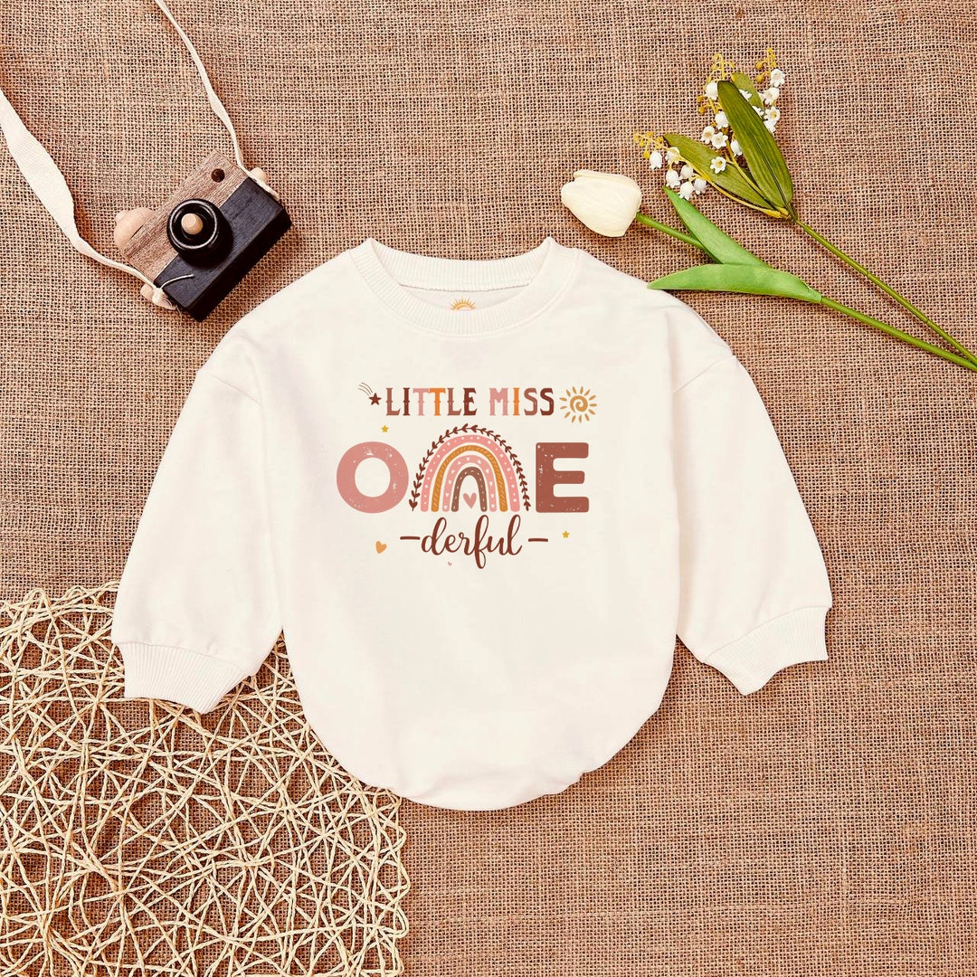 Little Miss One-derful Romper, 1st Birthday Girl Outfit, Rainbow First ...