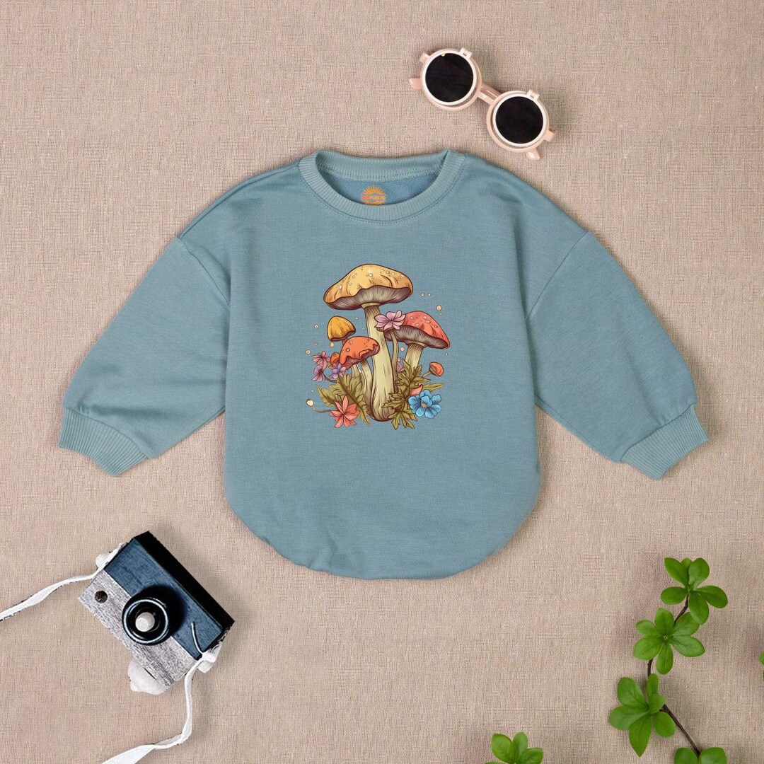 Mushroom Baby Romper, Moon Phase Boodysuit, Aesthetic Mushroom Romper ...