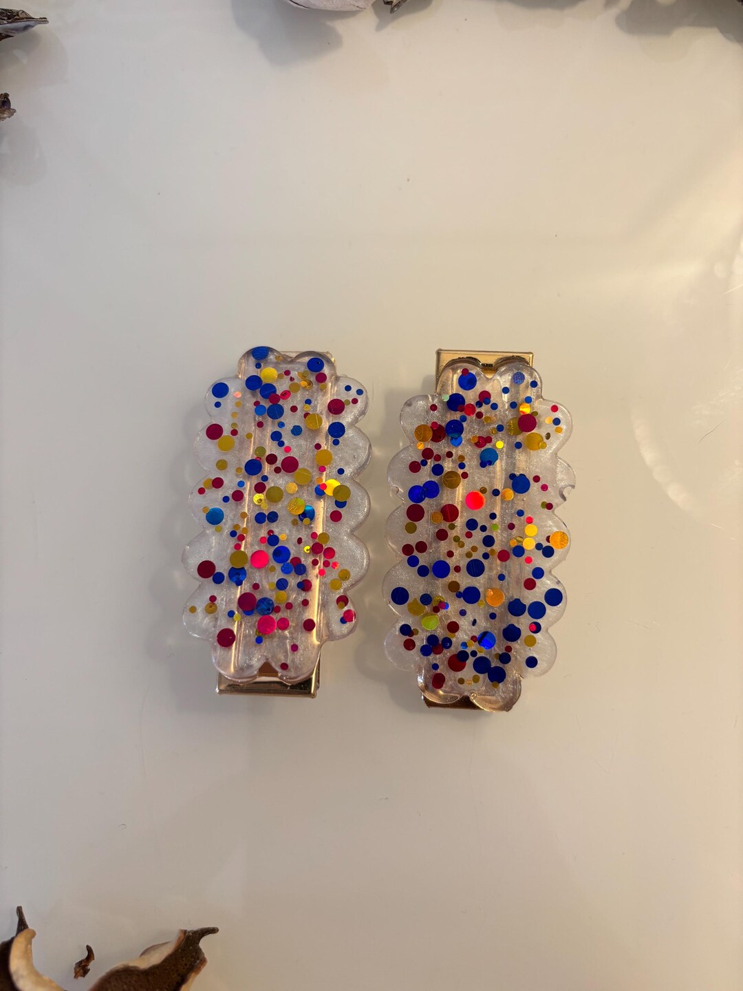 Pretty Spotty Glitter Hair Clips With Gold Hair Clip Accessorie .. - Etsy