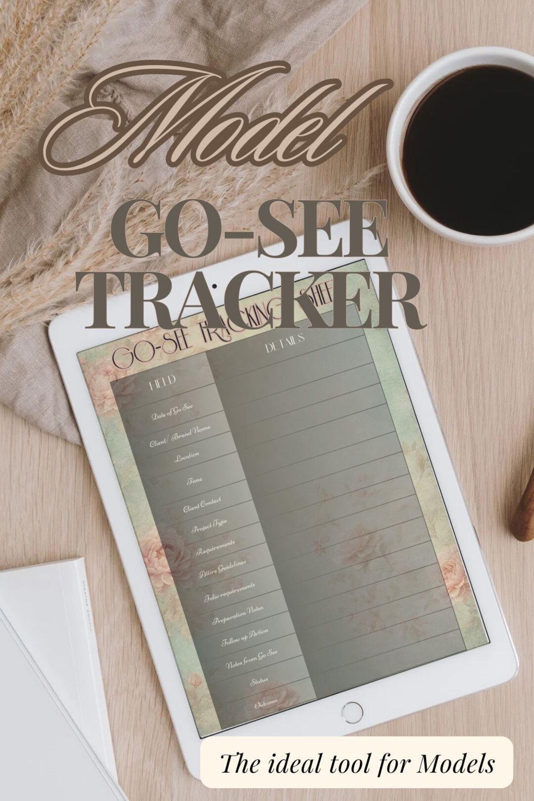 Modelo Go-See Tracker/ 7 plantillas / Tema vintage / Compatible con ...