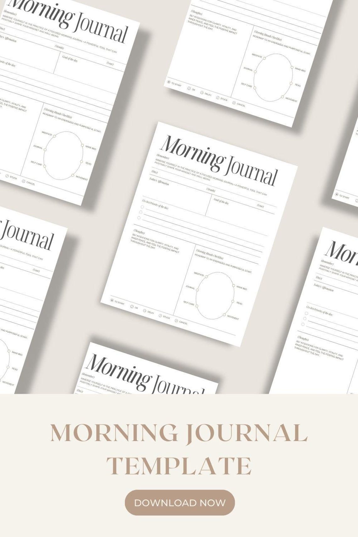Morning Journal Printable | Goodnotes Template | Journal | Mental ...