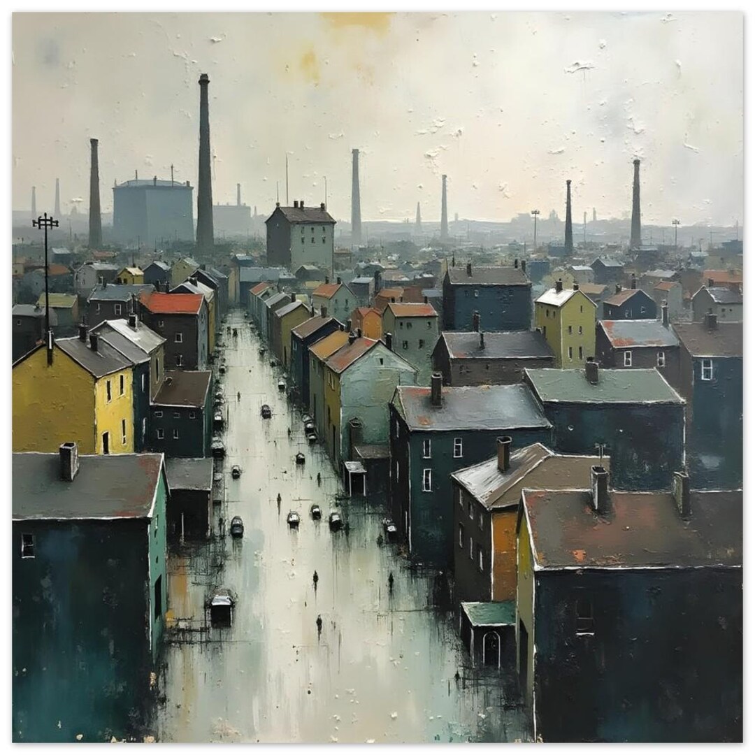 Original Industrial Northern Town Poster Print – Original Design - Home ...