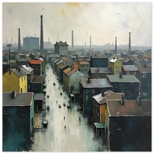 Industrial Northern Town Poster Print Original Design - Etsy