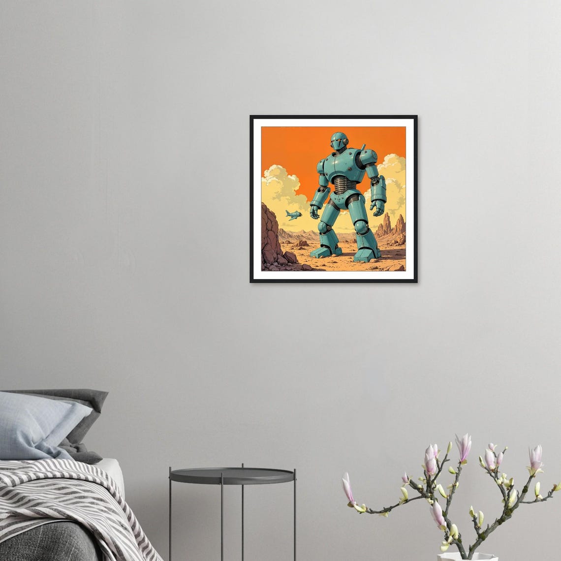 Retro Sci-fi Robot Poster: Vintage Framed Print, Ready to Hang - Etsy