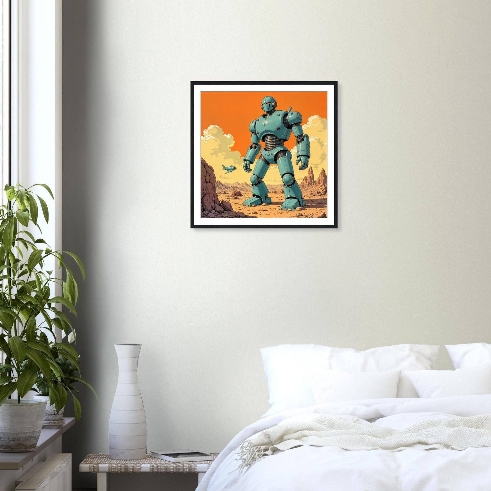 Retro Sci-fi Robot Poster: Vintage Framed Print, Ready to Hang - Etsy