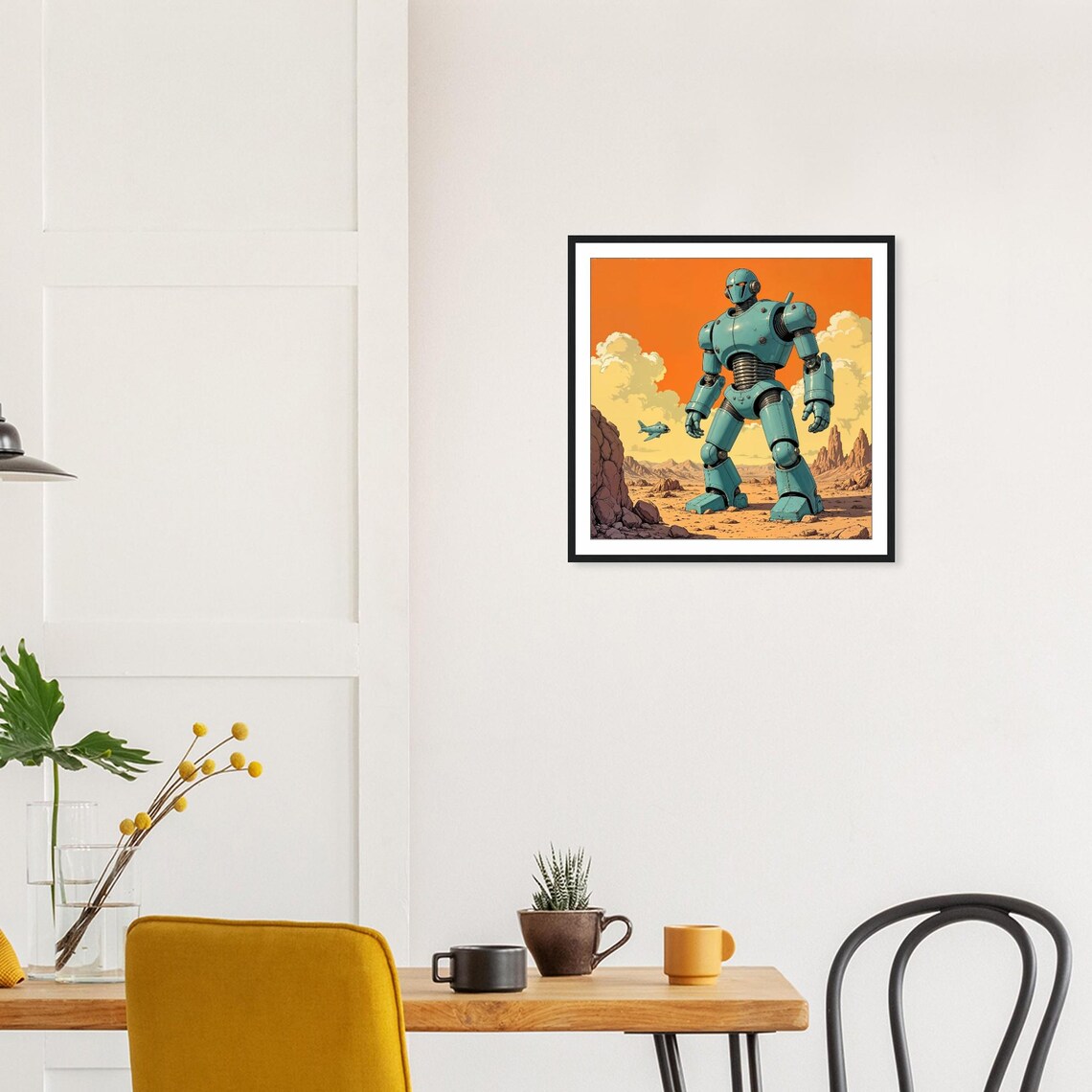 Retro Sci-fi Robot Poster: Vintage Framed Print, Ready to Hang - Etsy