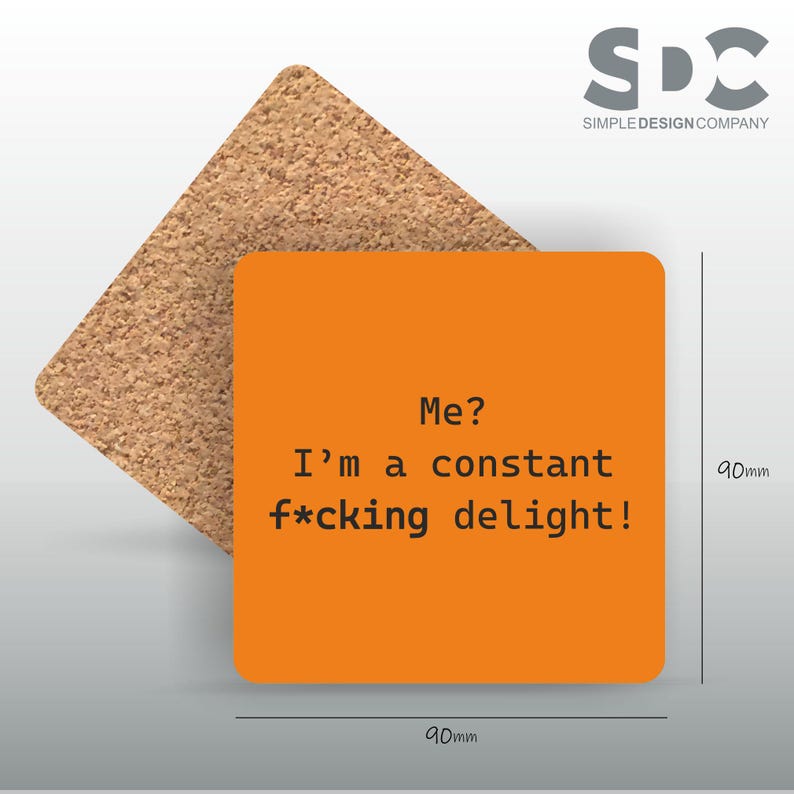 Funny Adult Humour Coaster Set, Glossy Cork Backed, Friendship Gift ...
