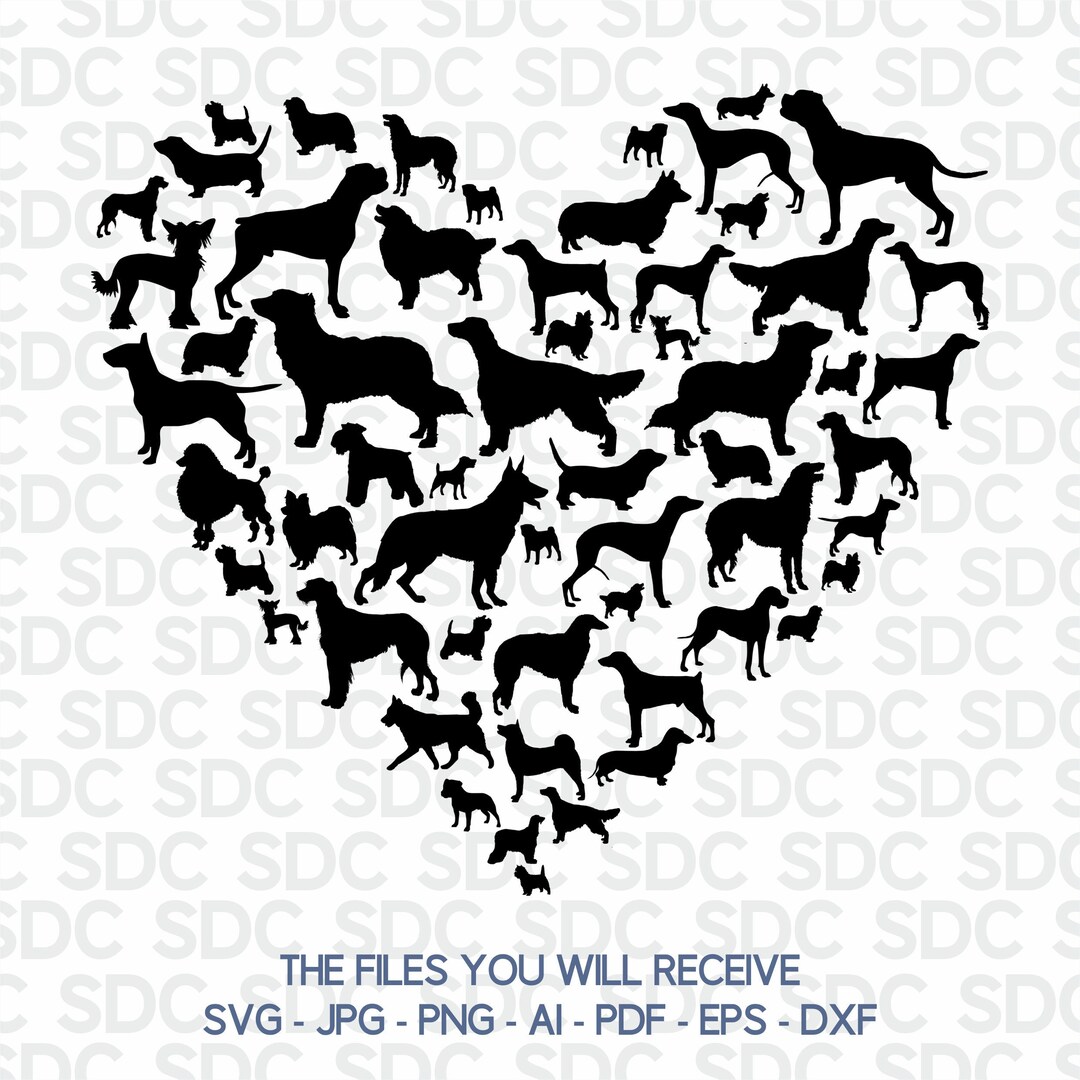 Love of Dogs - SVG Cut Files for Cricut and Silhouette. for Clothing ...