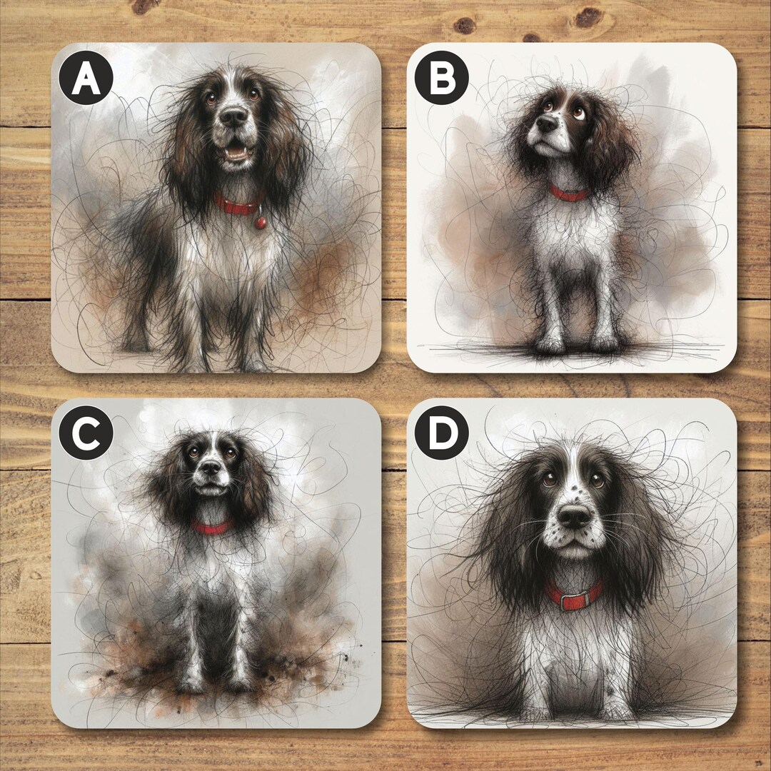 Springer Spaniel Coaster: Glossy Cork-backed Dog Art - Etsy