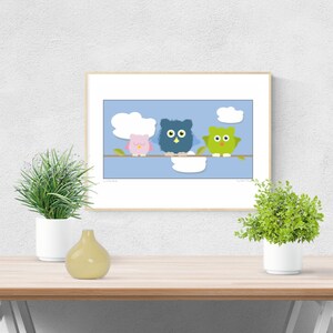3 Little Birds Art Print, Birds Digital Print, Bird Art, Download ...