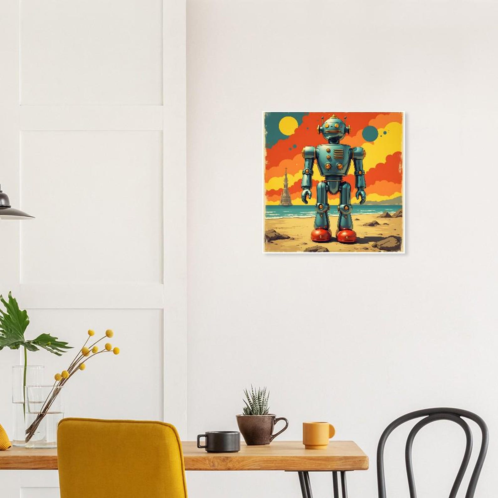 Retro 1950's Robot Poster - Colorful Sci-fi Artwork - Vintage Wall ...