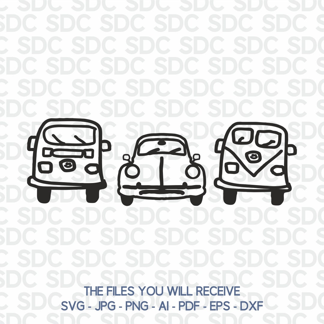 Cartoon Classic Vw's - SVG Cut Files for Cricut and Silhouette. for ...