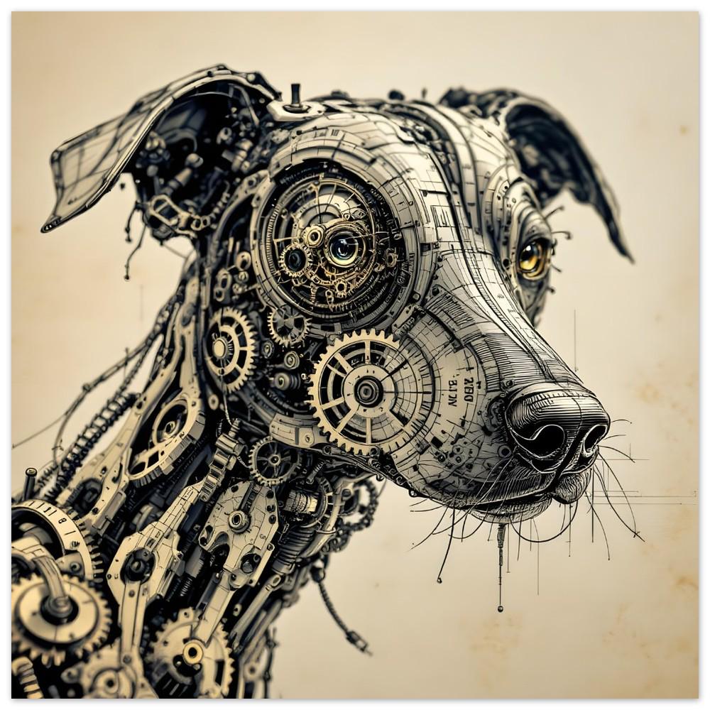 Clockwork Dog - Steampunk Blueprint Artwork - Premium Quality Print - Etsy