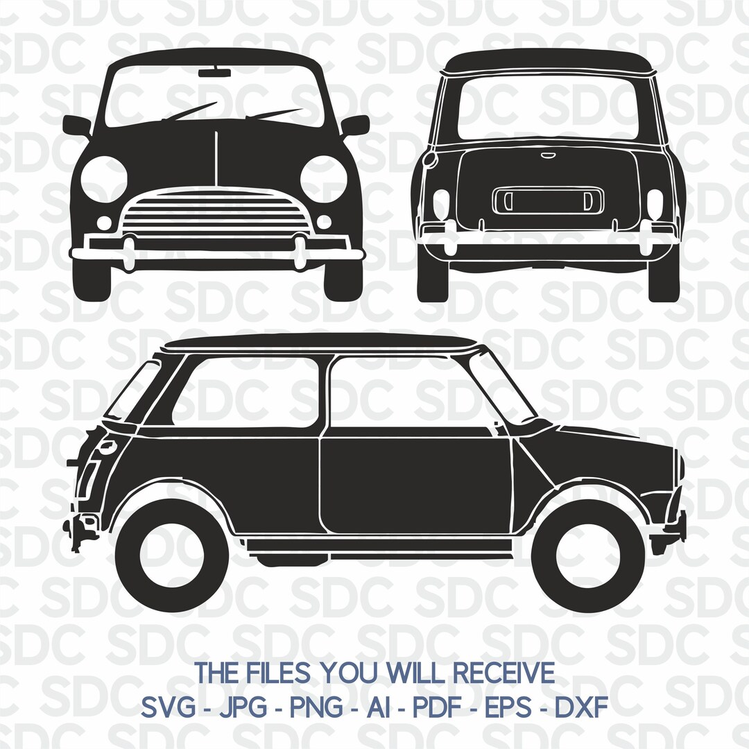 Classic Mini - SVG Cut Files for Cricut and Silhouette. for Clothing ...