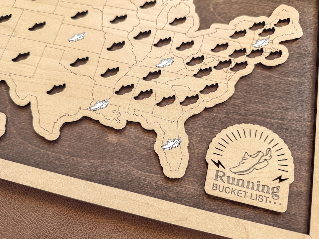 Running Bucket List Map, CUSTOM the ORIGINAL Viral Running Map ...