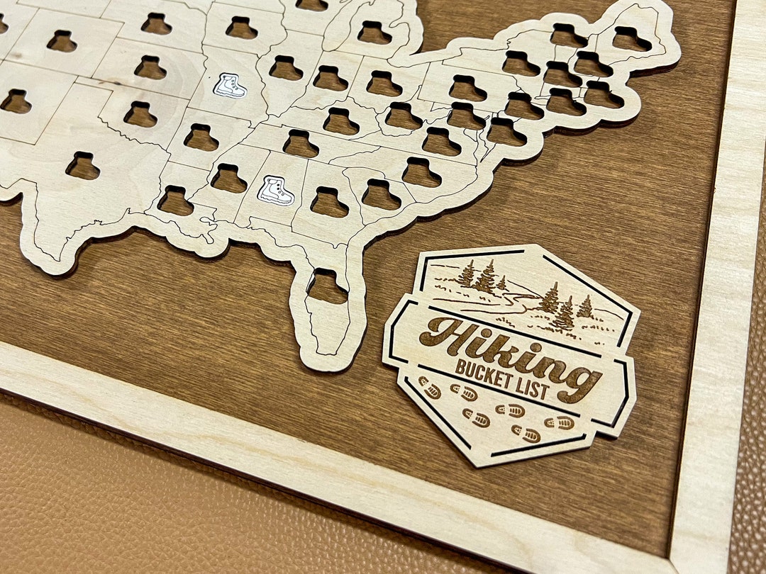 Hiking Bucket List Map, CUSTOM the ORIGINAL Viral Hiking Map, Travel ...