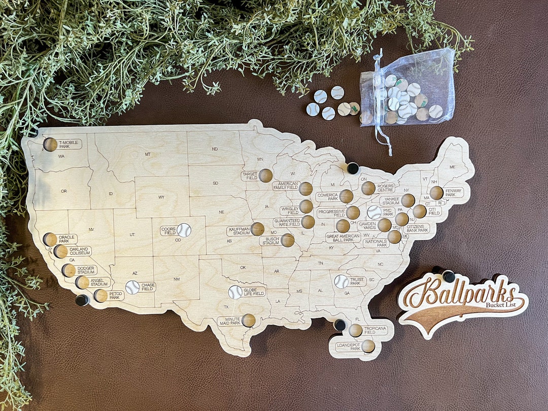 Floating the ORIGINAL Viral Ballparks Map, Baseball Bucket List ...