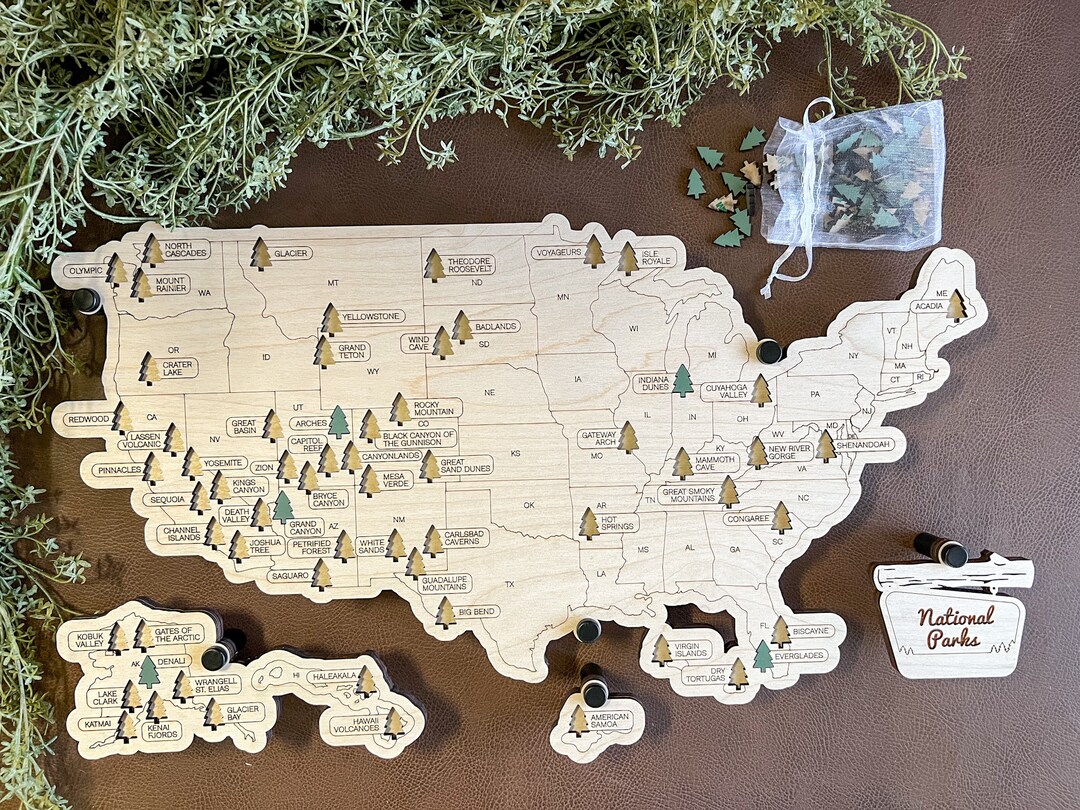 FLOATING the ORIGINAL Viral National Parks Map, National Parks Bucket ...