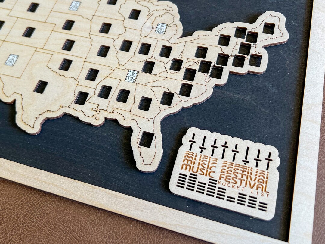Music Festival Travel Map, QUICKSHIP the ORIGINAL Viral Travel Map ...