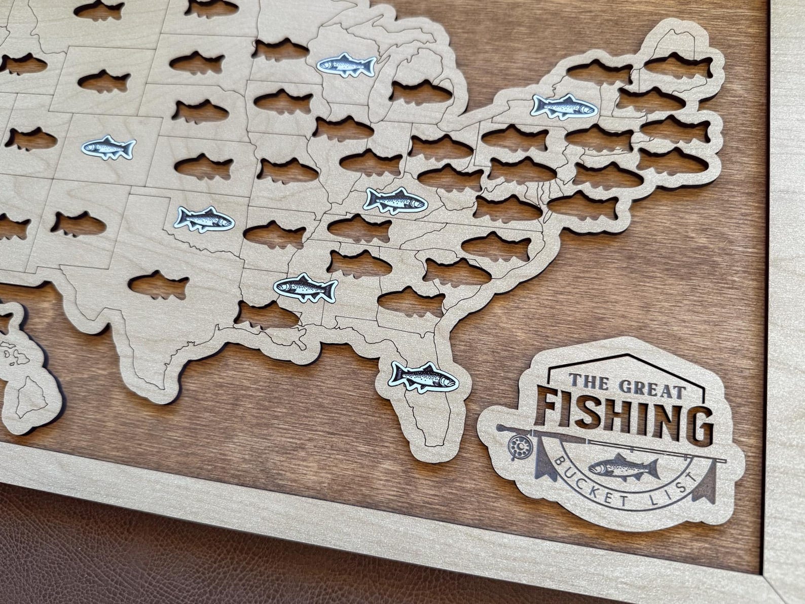 Fishing Bucket List, CUSTOM the ORIGINAL Viral Fishing Map, Travel Map ...
