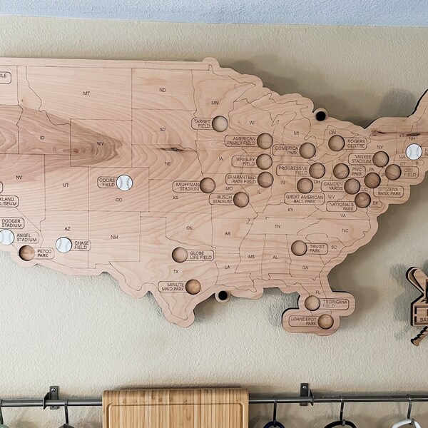 Ballpark Travel Map - Etsy