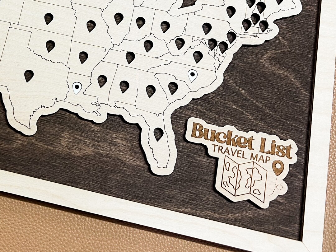 50 States Pin Travel Map, QUICK SHIP the ORIGINAL Viral, Travel Map ...