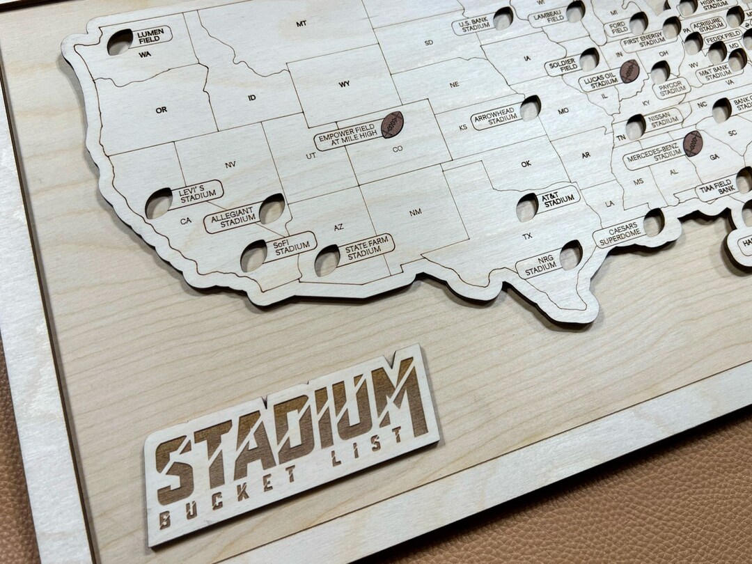 Football Stadium Map, QUICK SHIP the ORIGINAL Viral Travel Map, Fathers ...