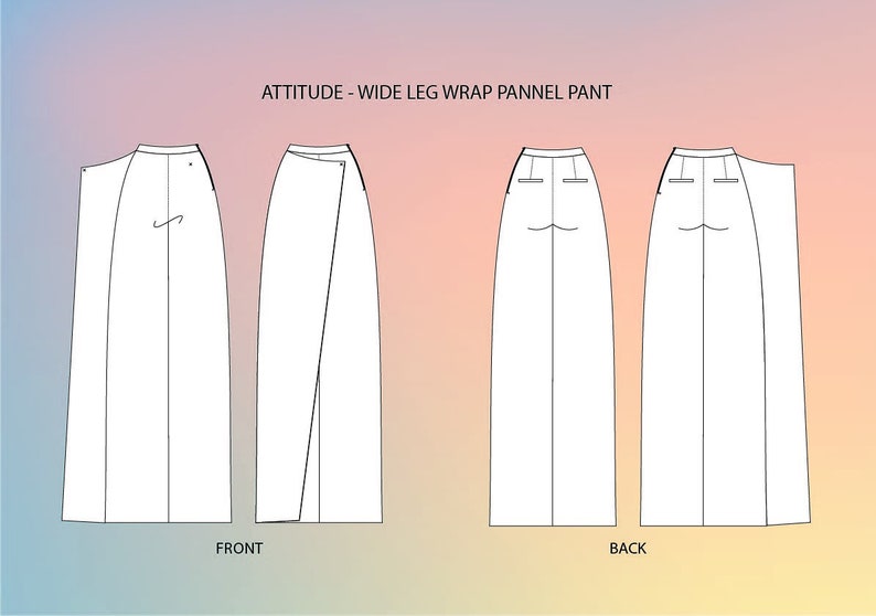 Sewing Pattern Wrap Panel Pants Wide Leg, Skants - Beginner Friendly - Etsy