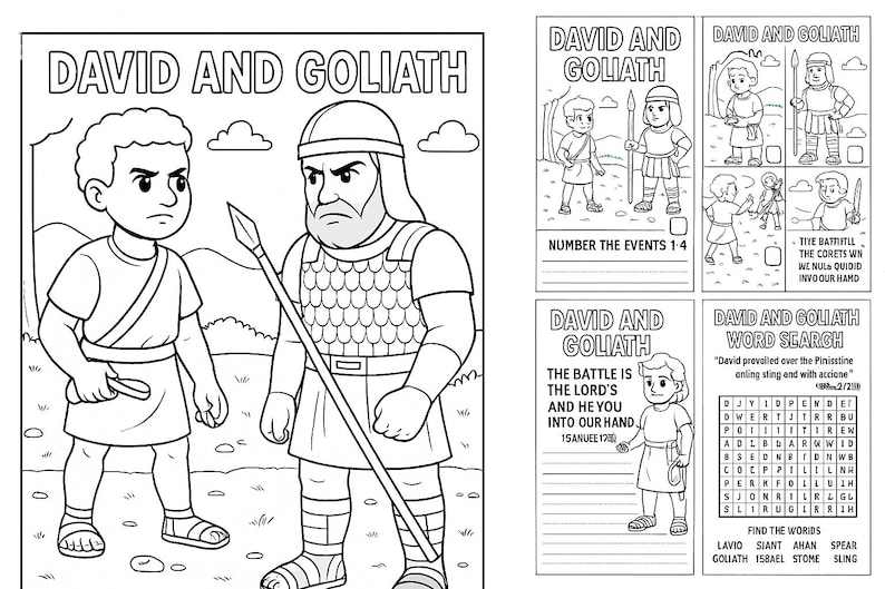 David & Goliath Bible Activity Pack | Kids Christian Printable ...