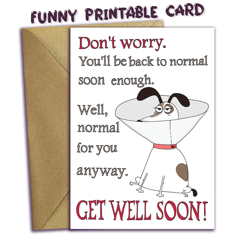 Funny Get Well Card - Etsy