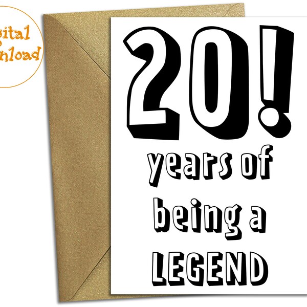 20th Birthday Card - Etsy