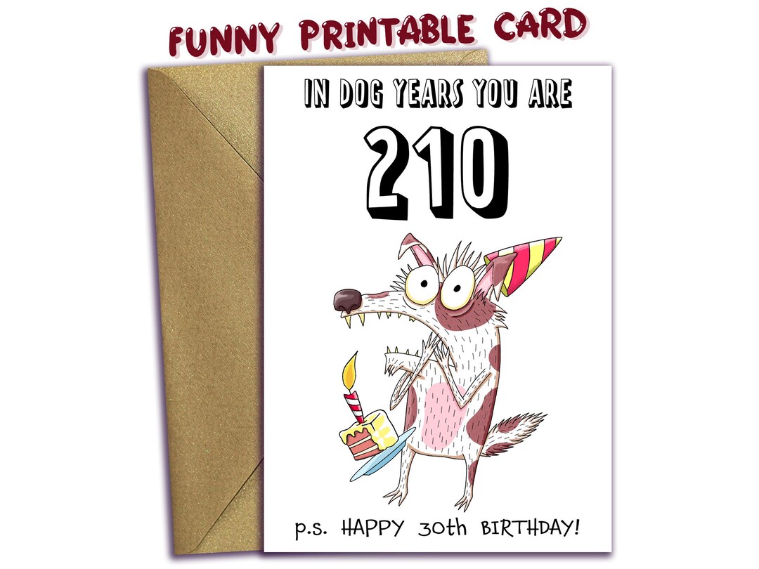 Funny 30th Birthday Card With Dog: 1996 Year You Were Born, You Are Old ...