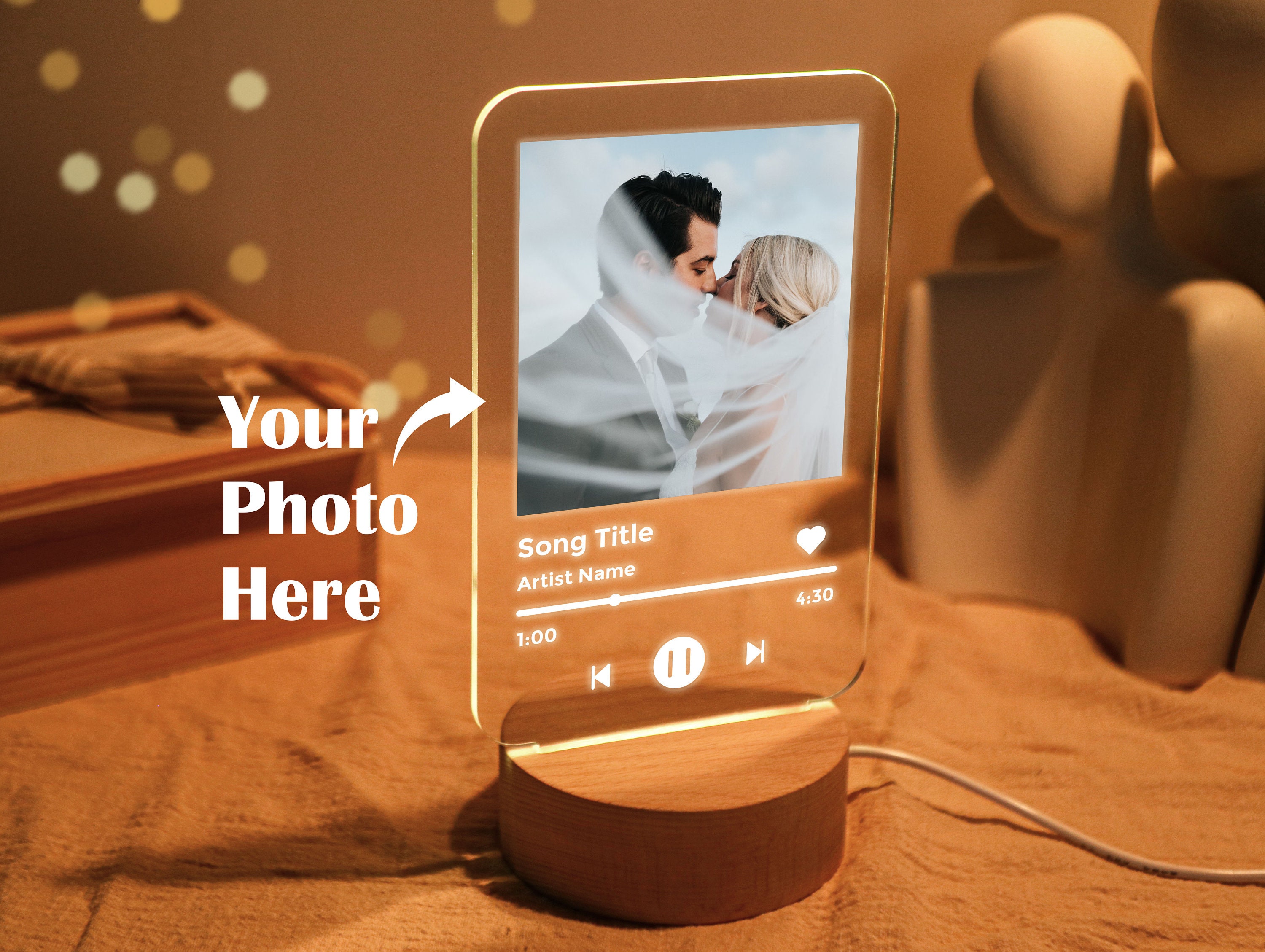 Custom Photo LED Light Music Plaque Night Light Favorite - Etsy.de