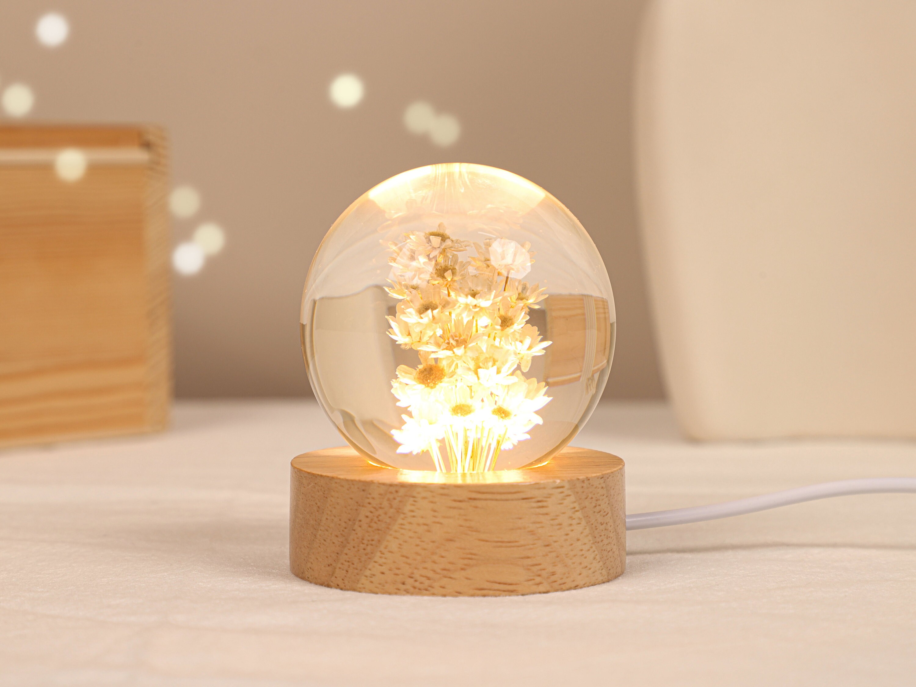 Daisy Night Light Epoxy Resin Nightlight Customized Flower - Etsy.de