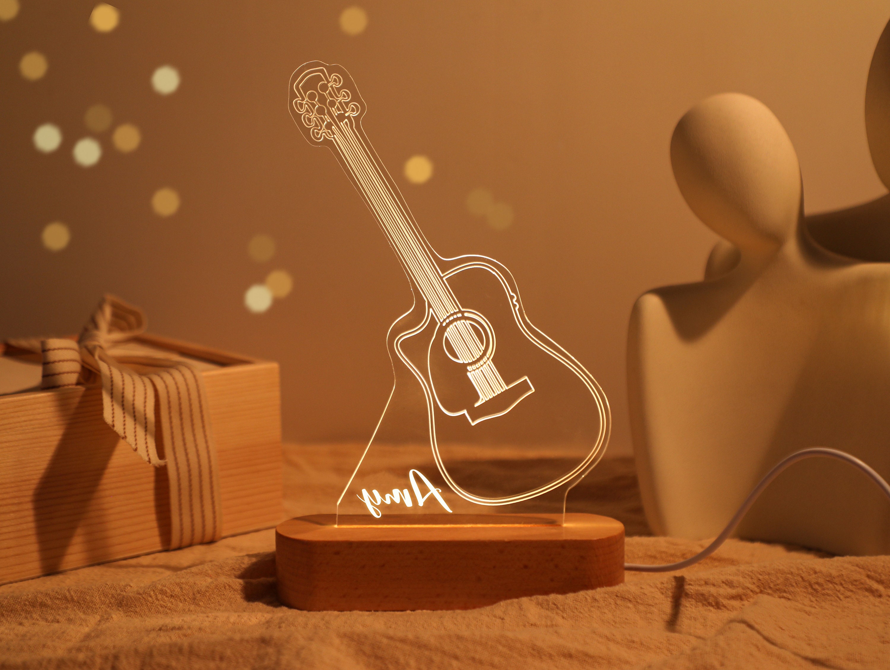 Guitar Lamp, Custom Led Lights Night Light, Music Decor Desk Lamp, Gift ...