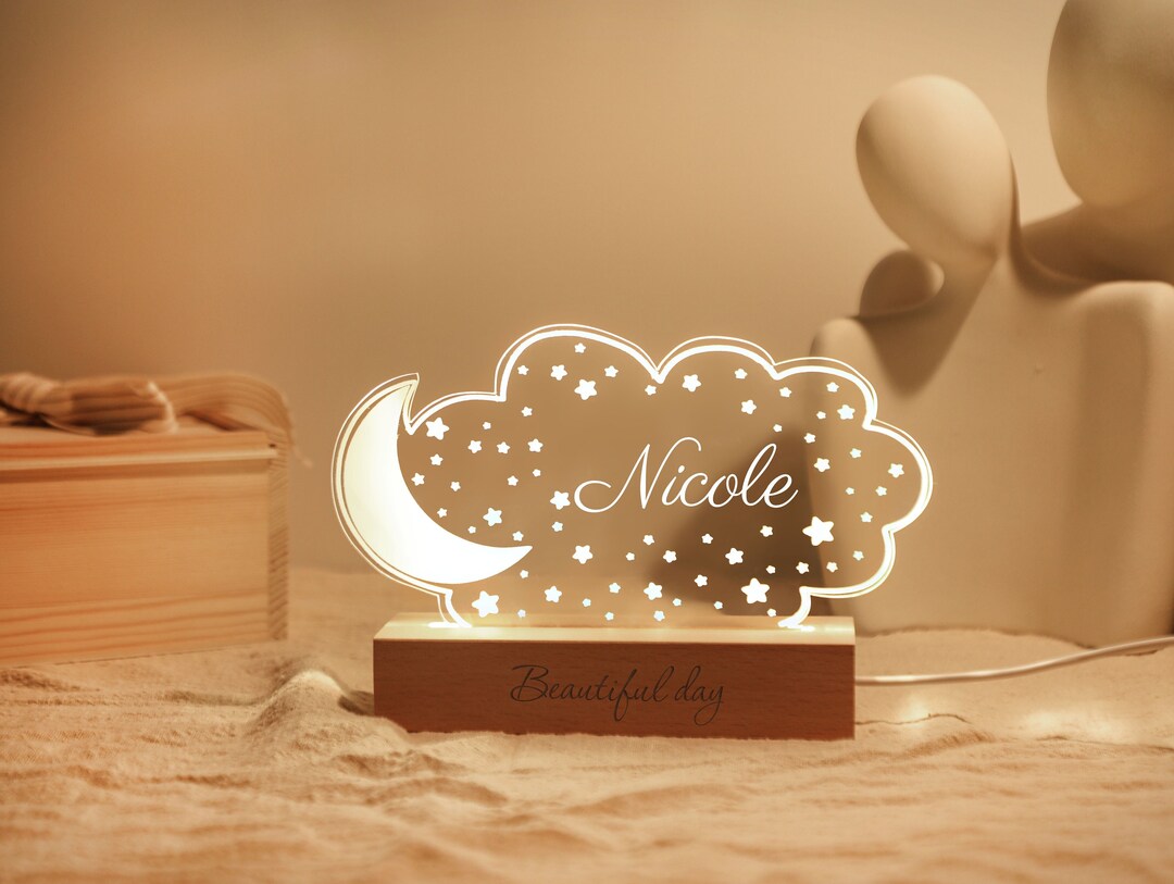 Goodnight Moon Night Light, Personalized Moon Lamp Kids Birthday Gifts ...