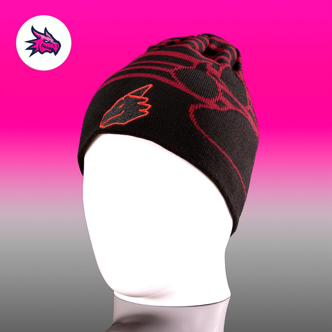 Bad Dragon Black and Red Claw Design Beanie One Size Warm Winter Hat - Etsy