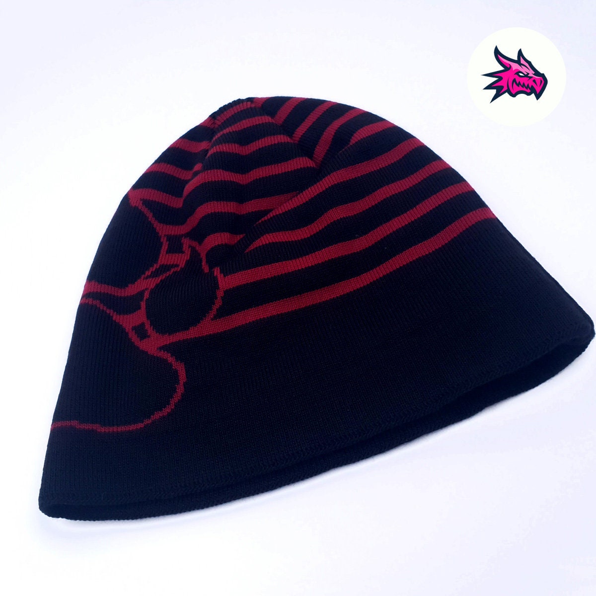 Bad Dragon Black and Red Claw Design Beanie One Size Warm Winter Hat - Etsy