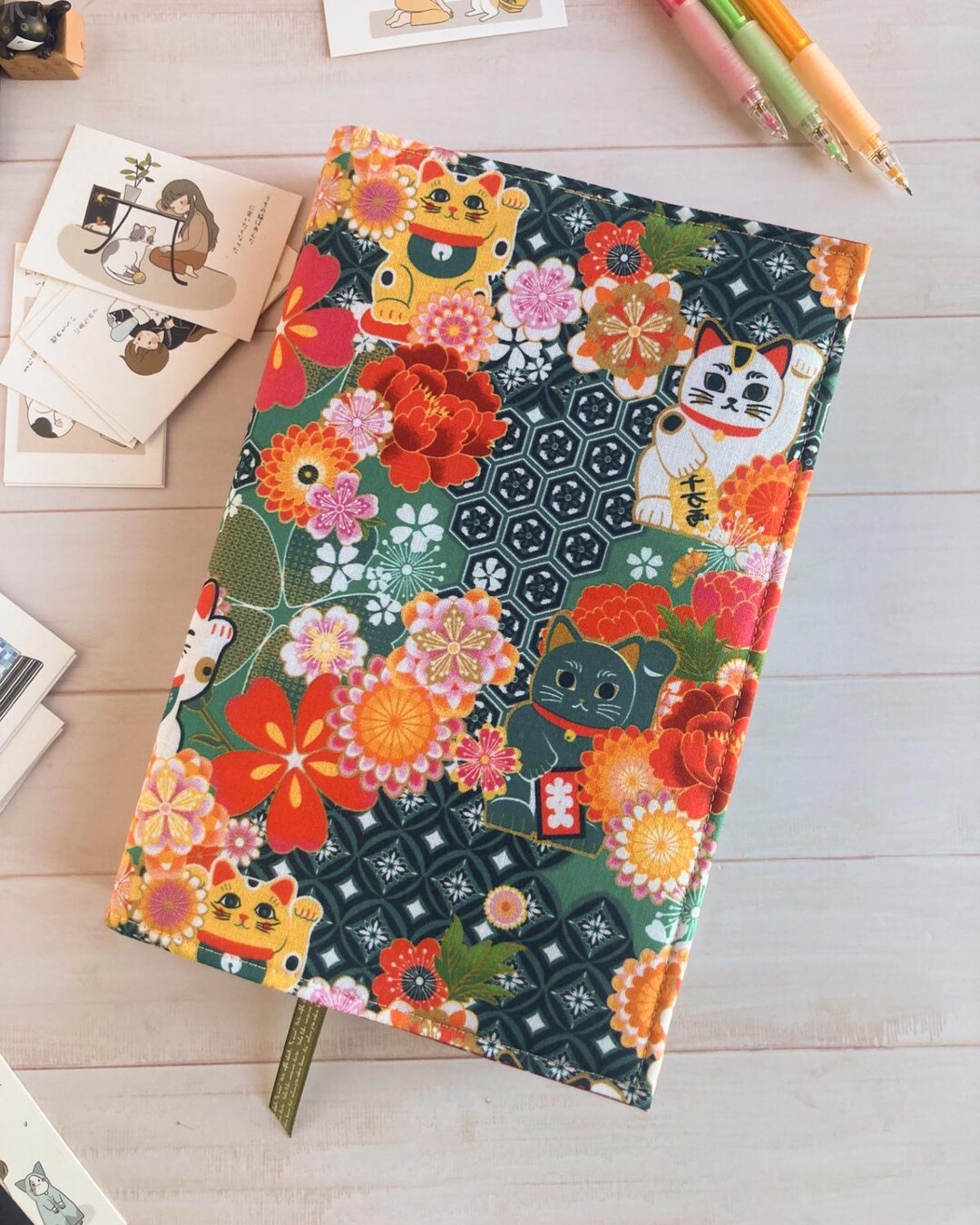 Adjustable Book Cover, Japan Handmade Book Cover, Book Sleeve With ...