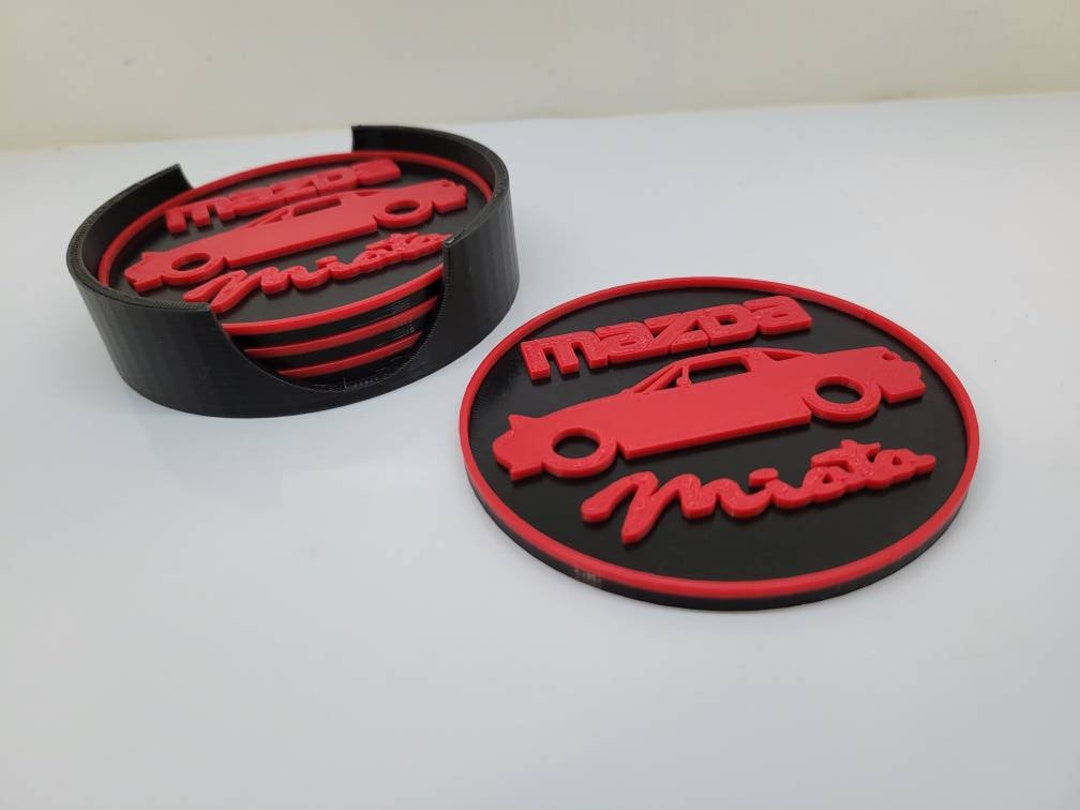 Set of 4 Mazda MX-5 Miata Drink Coasters With Holder / Cup Mat Pad - Etsy