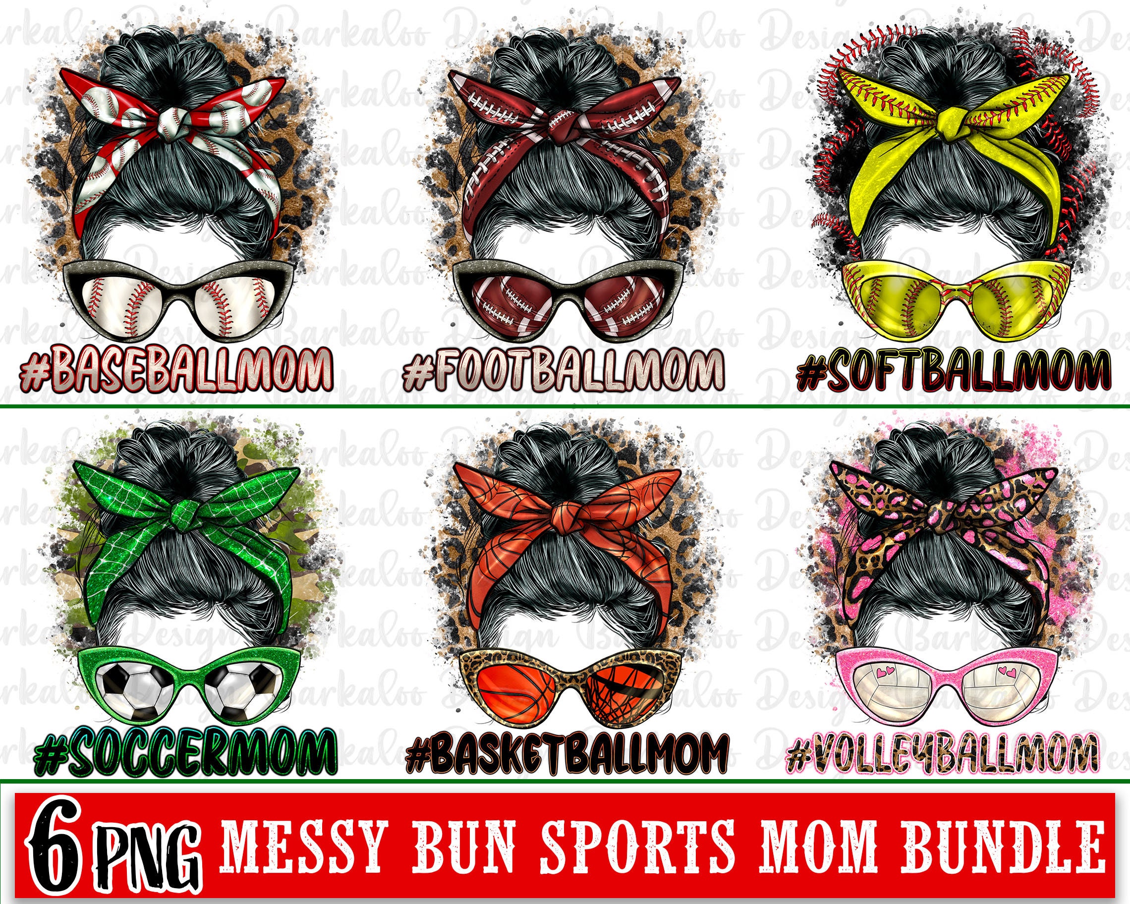 Messy Bun Sports Mom Bundle 6 PNG Files Messy Bun Mom Png - Etsy